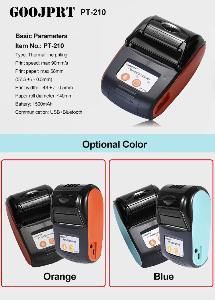 2024 GOOJPRT Thermal Printer PT-210 - Portable & Efficient