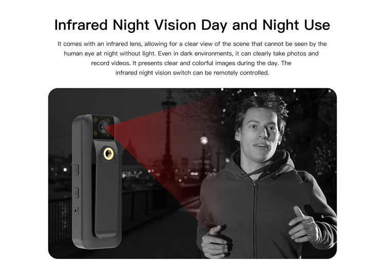 Wide Angle IR Night Vision FHD 3MP 4G Body Worn Camera 1500mah Audio ...