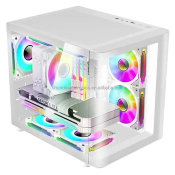 Micro Atx Gaming Cambered Glass Aquarium Computer Casing Sea Vision ...