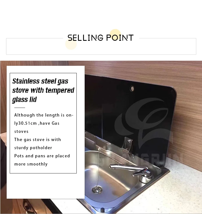 RV CARAVAN KITCHEN GAS COOKER - Two Burner Stainless Steel