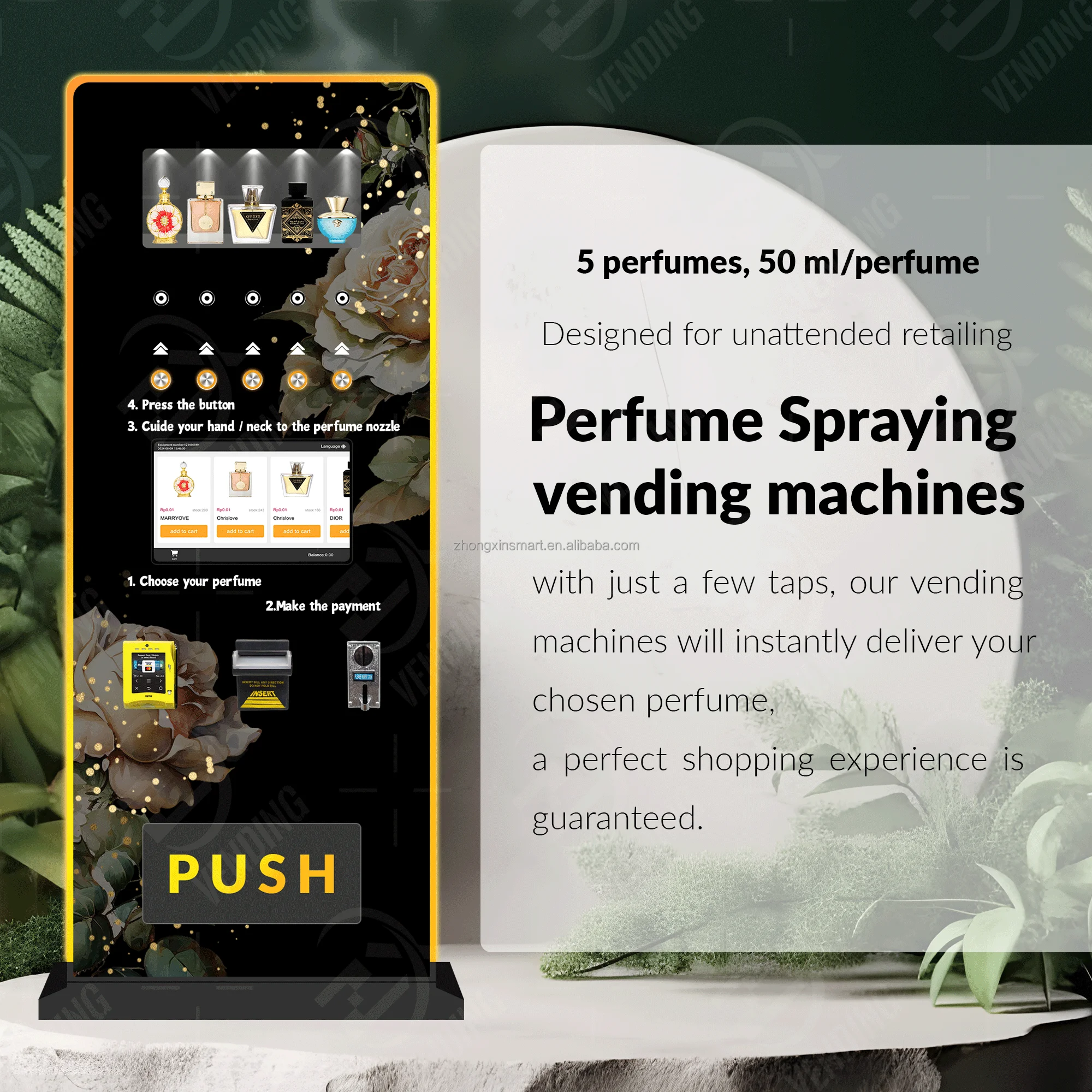 Smart Cologne Vending Machine - Wall Mounted Perfume Sprayer