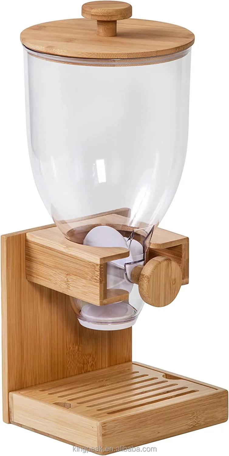 Bamboo Snack Cereal Dispenser - Multifunctional Countertop Food ...