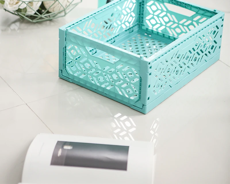 Macaron Folding Plastic Case Student Desk Top Organizer Notebook Tape ...