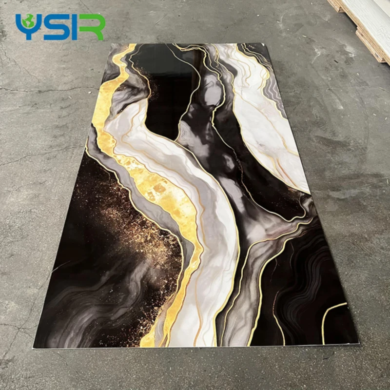 Pvc Panel Marble Sheet Indoor Marble Panel with Gold Line| Alibaba.com