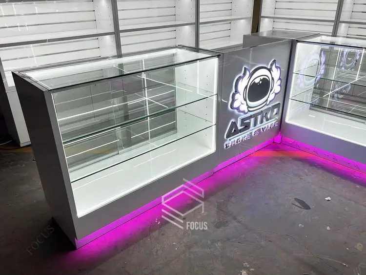Factory Made Counter Display Glass Display Shelf For Tobacco Display ...