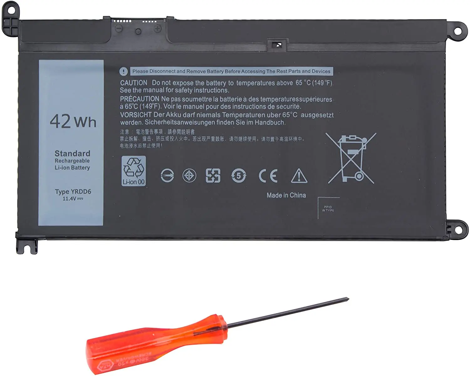 Yrdd6 Vm732 11.4v 42wh 11.4v Replacement Laptop Battery For Dell ...
