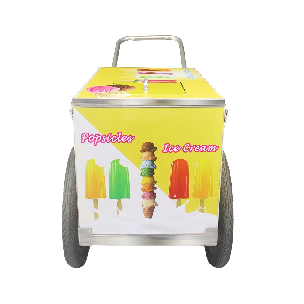 Hot Selling Ice Cream Handcart Stainless Steel Popsicle Sales Hand Push ...