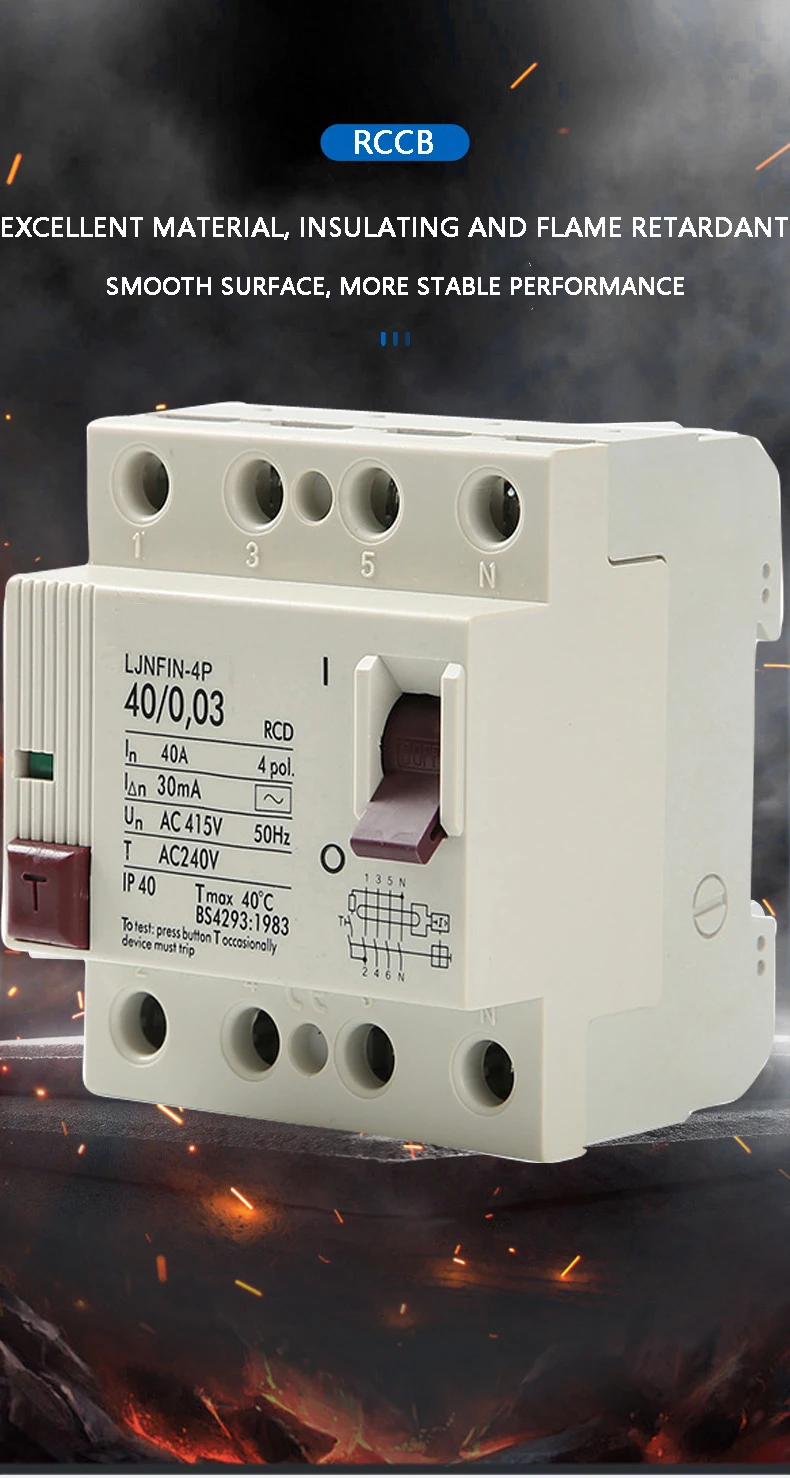 Manufacturer's Low-voltage Residual Current 25a 40a 63a 2p 4-pole A Ac Rccb Rcd Residual Current ...