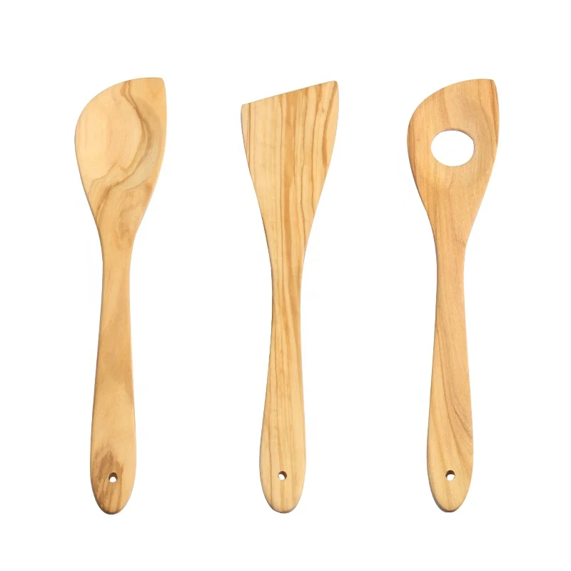 Eco-friendly Kitchen Olive Wooden Spatula Spoon Cooking Utensil Set ...