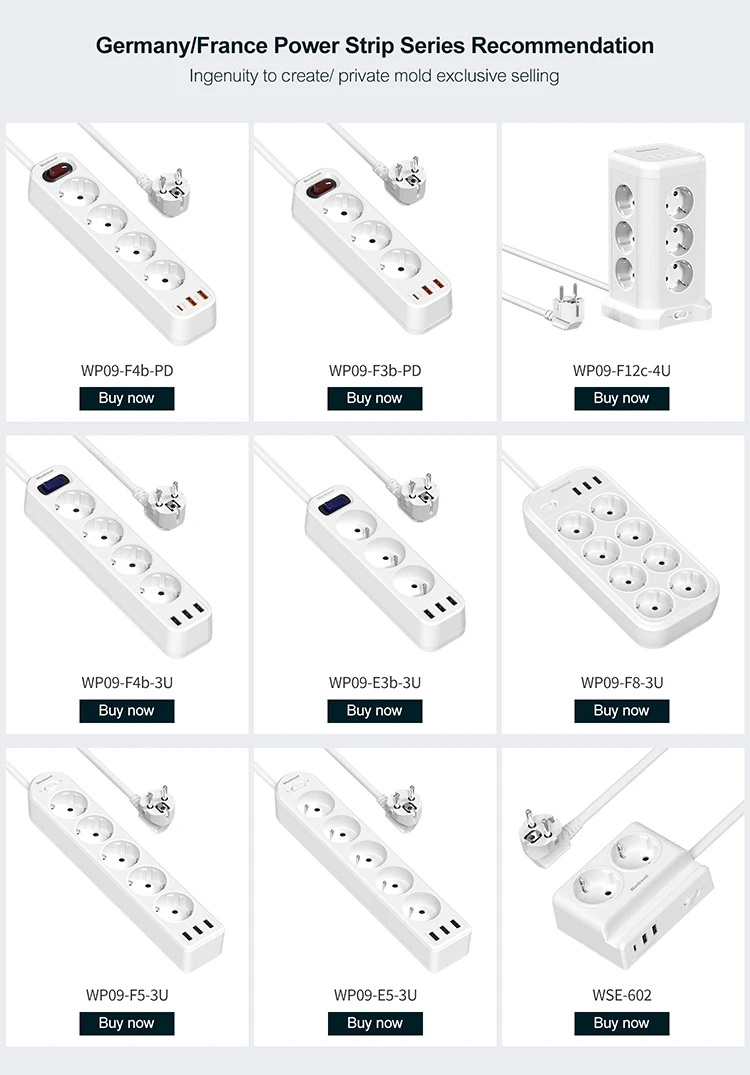 French Standard Electric Socket 250v Power Strip 4 Way Socket Extension ...