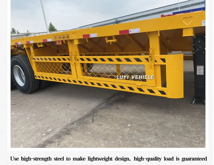 3 Axle Heavy Duty Platform Truck Trailer - Steel Pipe Transportation