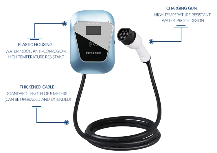 OEM Electric Vehicle 7KW AC EV Charging Station BYD MG TYPE1 TYPE2 GBT ...
