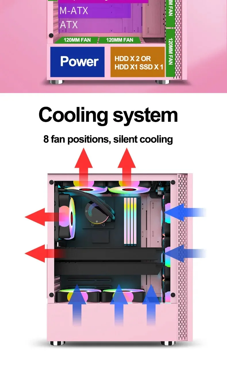New Design Anime Atx Cpu Rgb Table Glass Micro Atx Case Pc Gaming ...