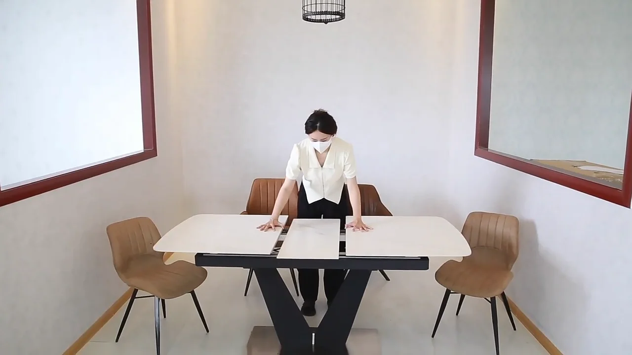 Okay China Extendable Wood Dining Table White Color Dinning Room Set ...