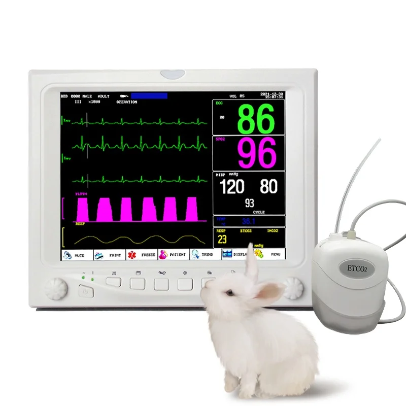 ICU Fetal & Pet Monitor Multiparameter System Veterinary Monitoring ...