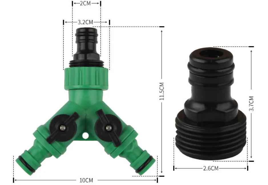 2-way Hose Pipe Valve Water Splitter Y-Shaped Garden Tap Connector ...