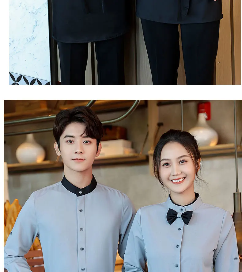 Waiter and Waitress Uniforms Uniform Unisex Catering Workwear Tops ...