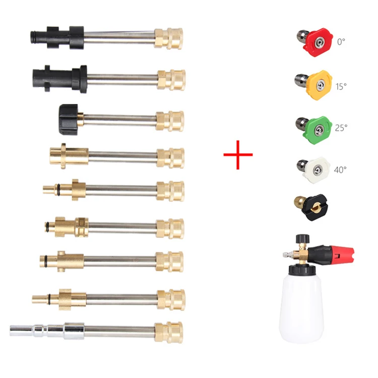 Car Washer Spray Gun Adapter Stainless Steel Brass 1/4 Foam Cannon ...