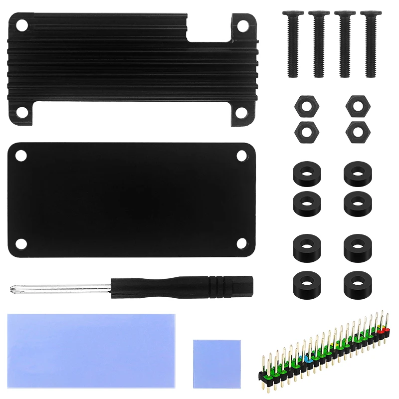 Raspberry Pi Zero 2w Aluminum Alloy Case With Pin Header Screwdriver ...