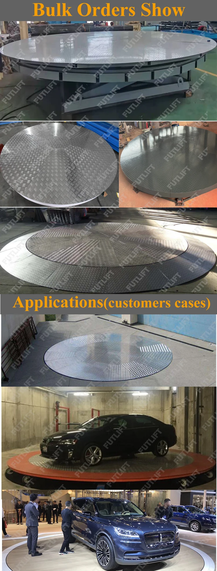 Electric Driveway Car Lift Table - 3000kg Rotating Platform