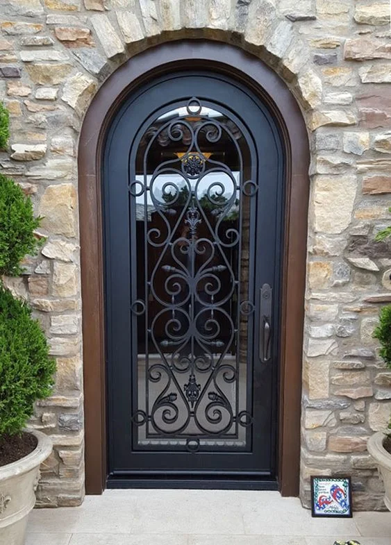 American Wrought Iron Entry Double Doors - Durable & Stylish