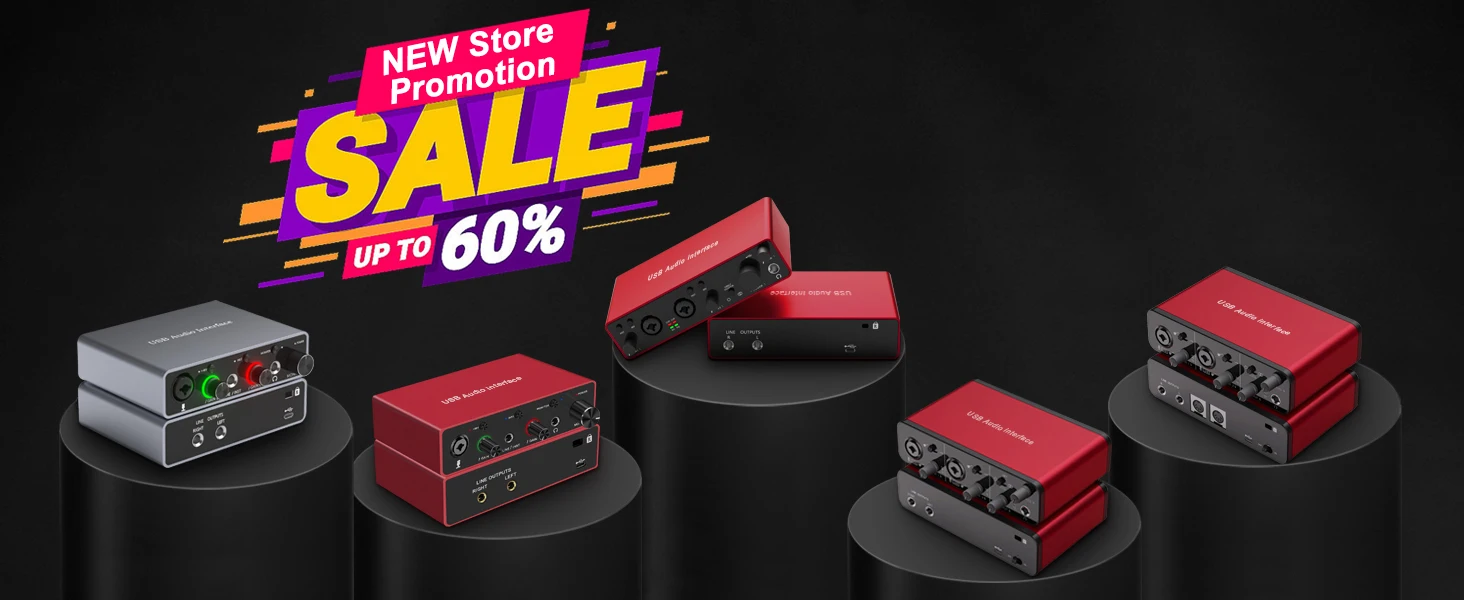 USB Audio Interface - 192khz Professional Recording Sound Card