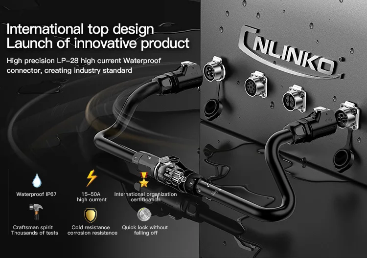 CNLINKO M28 High Current 50A Waterproof IP67 Plug Panel