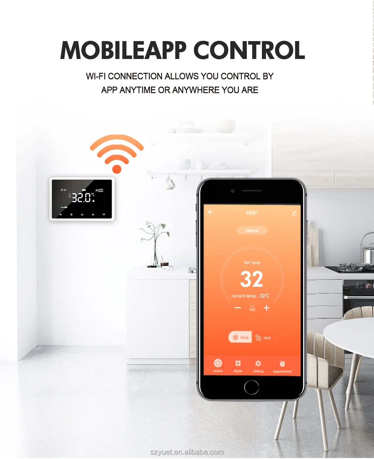 ME98 Wireless WiFi Smart Gas Boiler Heating Thermostat – Programmable ...