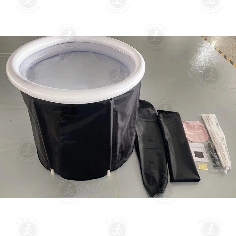 Customized 75x75cm Inflatable Ice Bath Polyester Fabric Ice Bath ...
