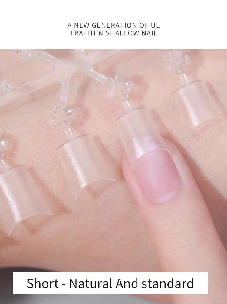 300pcs Ultrathin Almond Shape Nail Tips Softgel Nail Tips Short Press ...