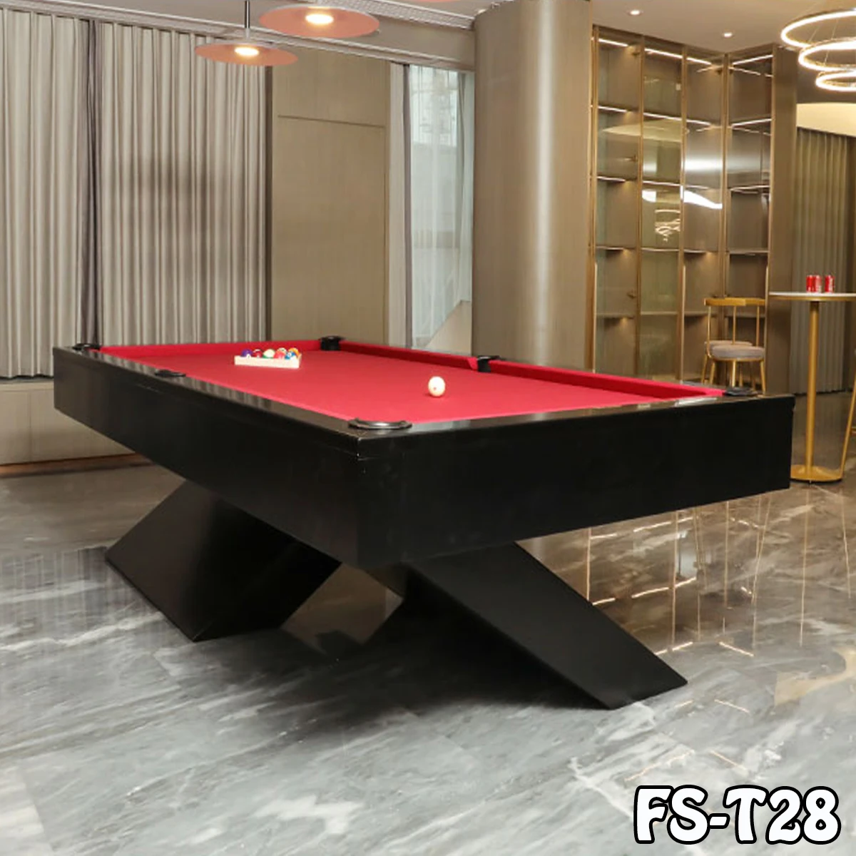 X-Leg Billiard Table A+ Grade Slates Top Pool Billlard Table for Indoor ...
