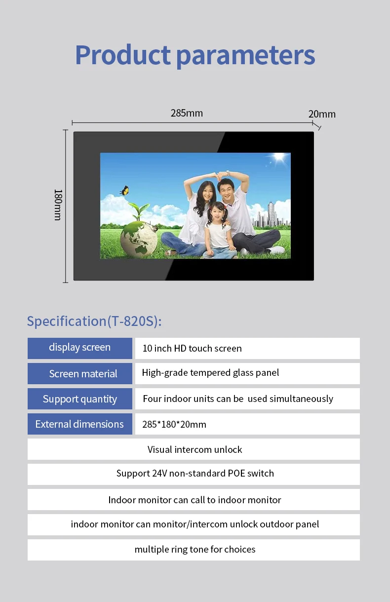 820S Facial Recognition Visual Intercom Doorbell Access Control System ...