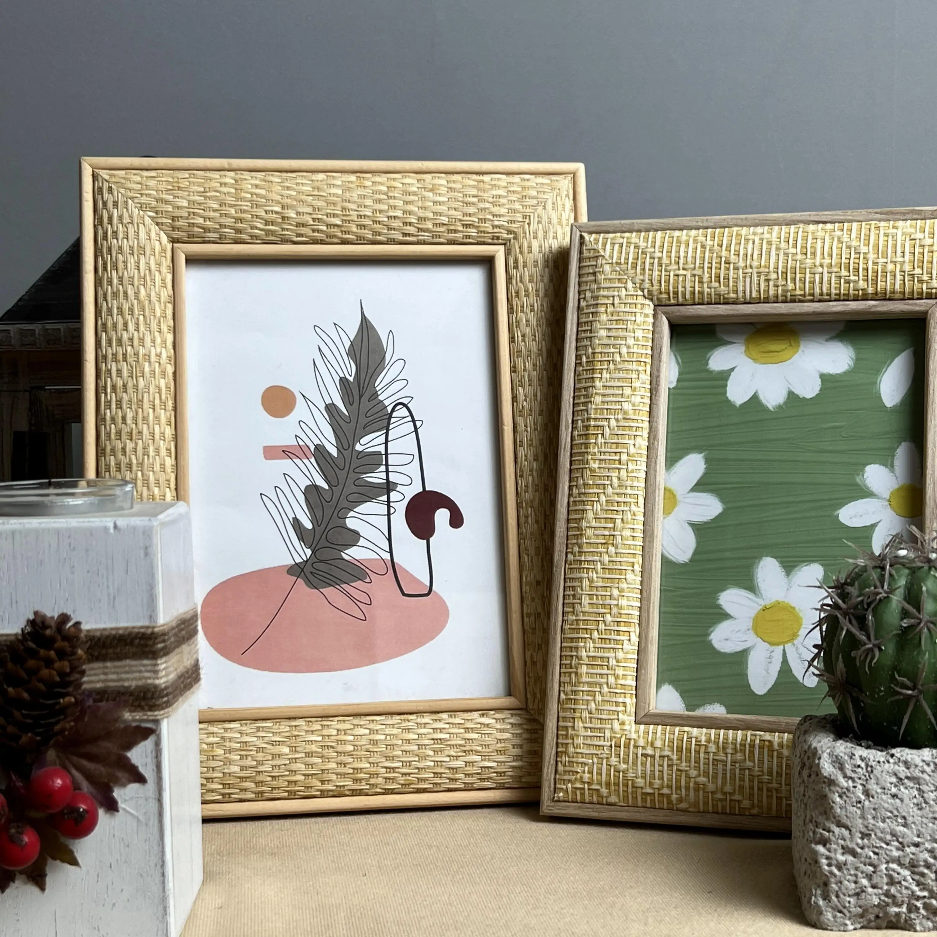 Decorative Wall Wood Photo Frame Table Decor Hand Carved Photo Frame ...