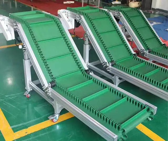 Small Particles Horizontal Inclined Cleated Pvc Belt Conveyor System ...