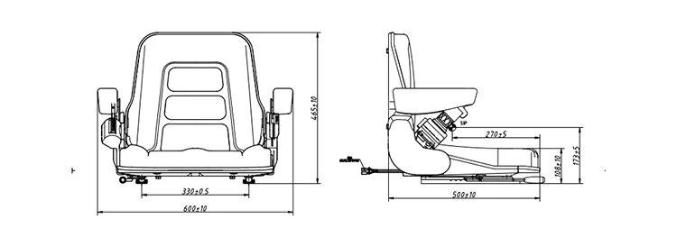 Fold down Forklift Seat - Full Suspension & Adjustable