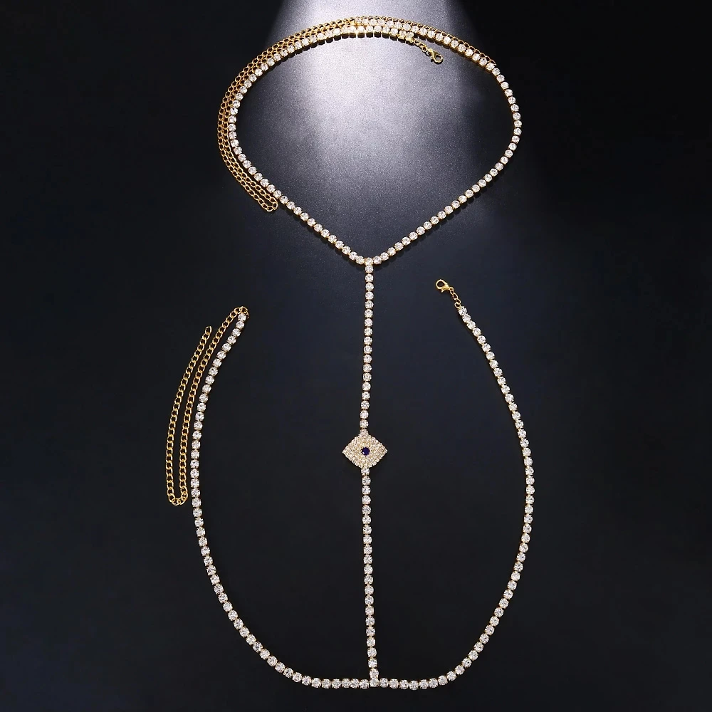 Brave Light Evil Eye Bra Chain - Festival Bling Accessory