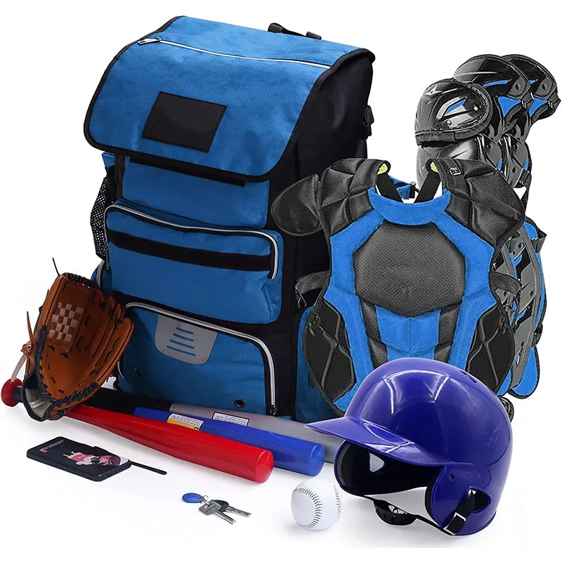 Custom Fashion New Baseball Backpack Softball Backpack Blue With Hook ...