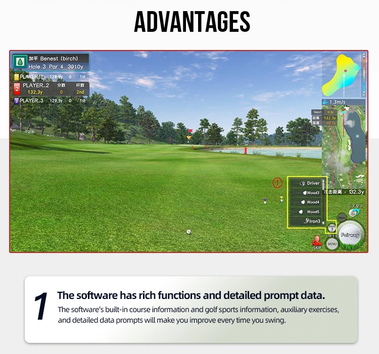 Professional Indoor Luxury AR Golf Simulator HD Screen with AR ...