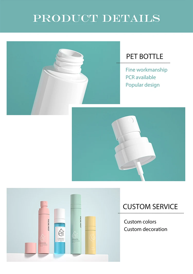 Luxury Round Matte Green Plastic Body Face Fine Mist Spray Bottle 60 ml ...