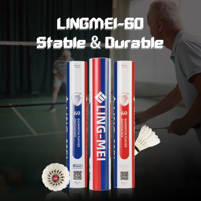 Ling Mei Badminton Shuttlecocks - Durable Goose Feather Balls