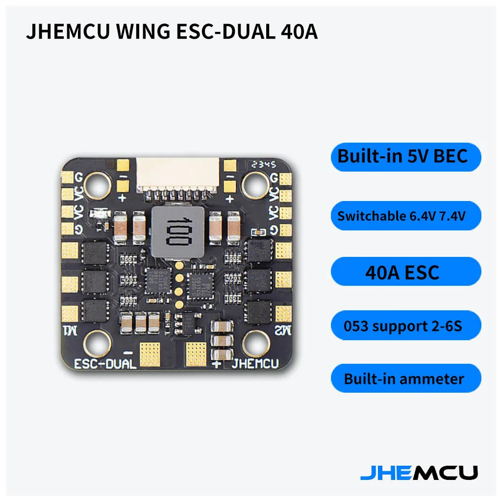 Jhemcu Wing Esc-dual 40a Blheli_s 2in1 40a Esc Flight Controller Built ...