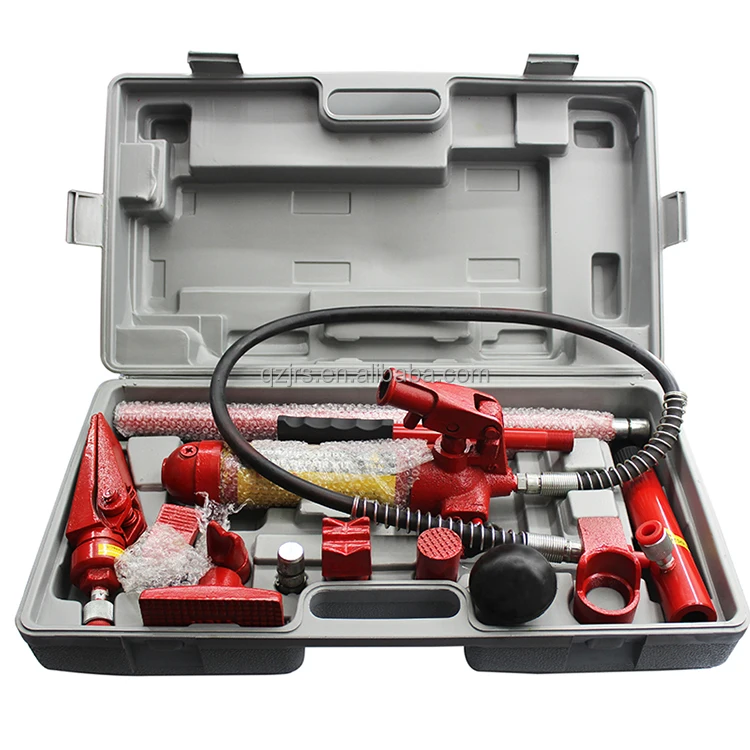 10 Ton Portable Power Hydraulic Body Frame Repair Kit Tools Car Jacks ...