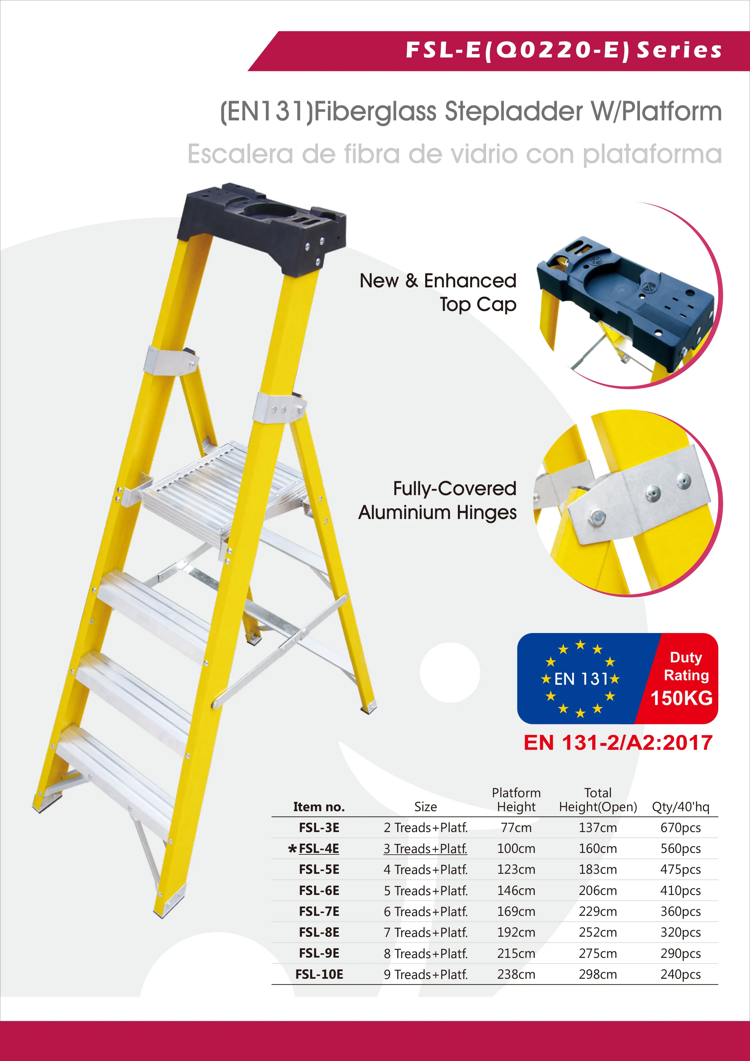 Fiberglass Folding Platform Ladders - Durable & Versatile