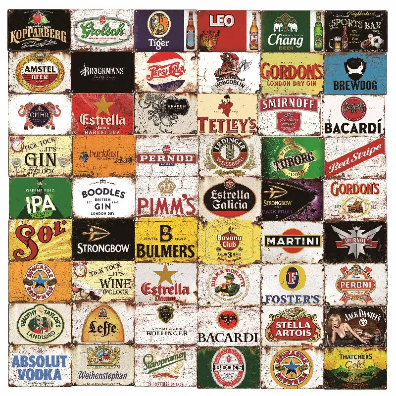 Rustic tin signs classic beer metal sign Man Cave Bar Pub Club Wall ...