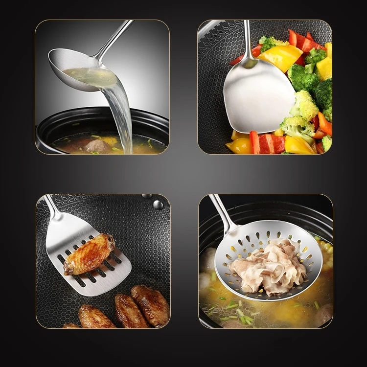 Asian Chinese Spatula & Ladle Set - Durable Cooking Utensils