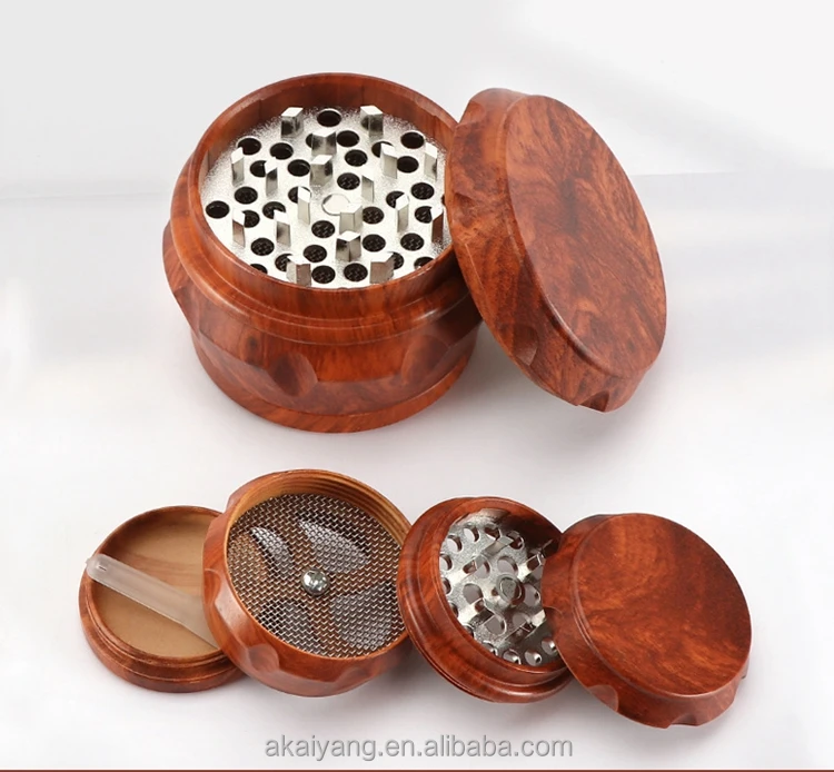 KY Resin Wood Cigarette Tobacco Grinder 4 Layers Grinding Machine Smoke ...