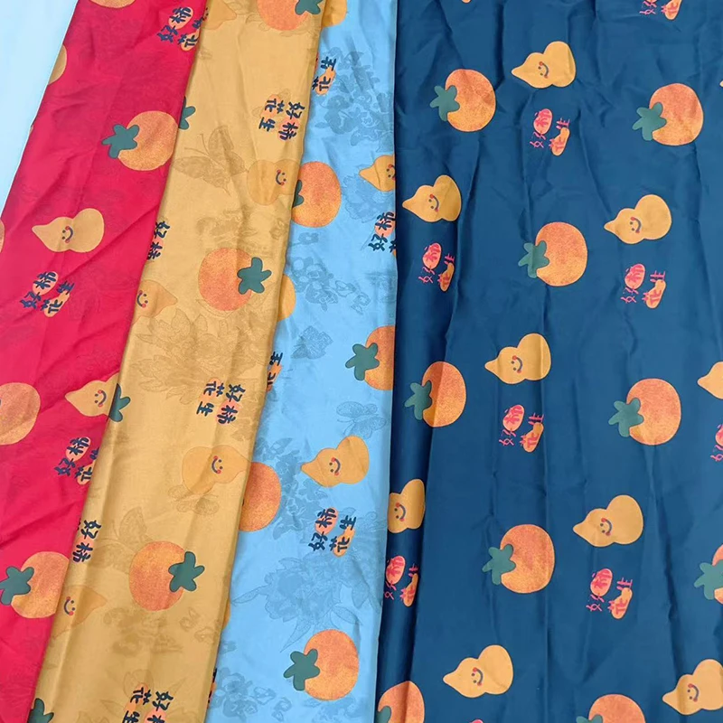 100% Polyester Dragon For Phoenix Satin M Dress Shirt Fabrics Printed ...