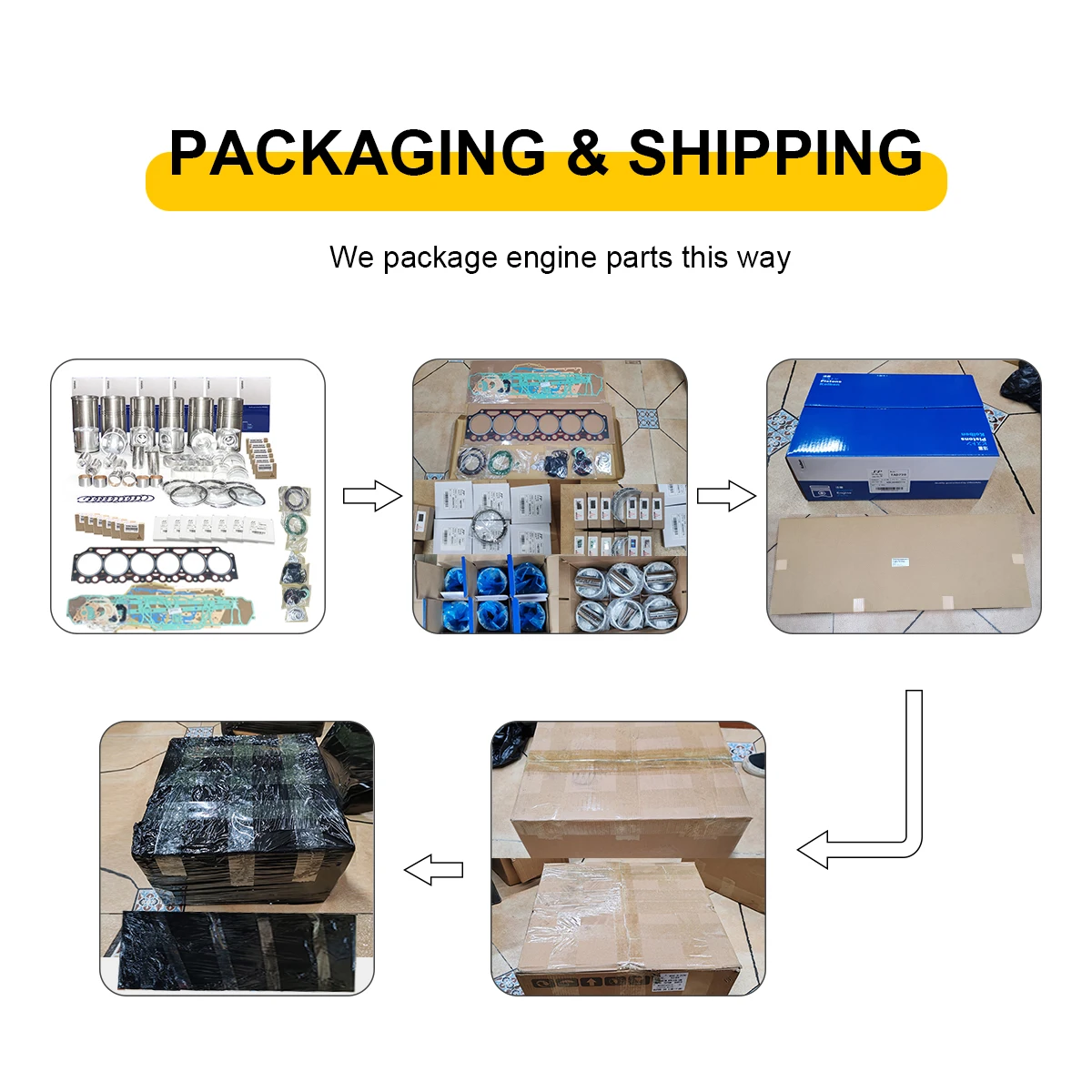 Mitsubishi 6d14-t Engine Overhaul Rebuild Kit For Caterpillar Cat E180 ...