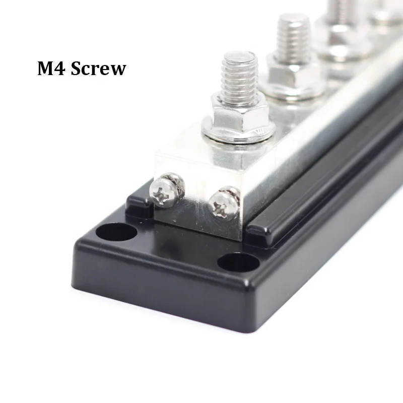 4 Way Bus Bar M8 - Heavy Duty 600A Copper PCB Terminal Block