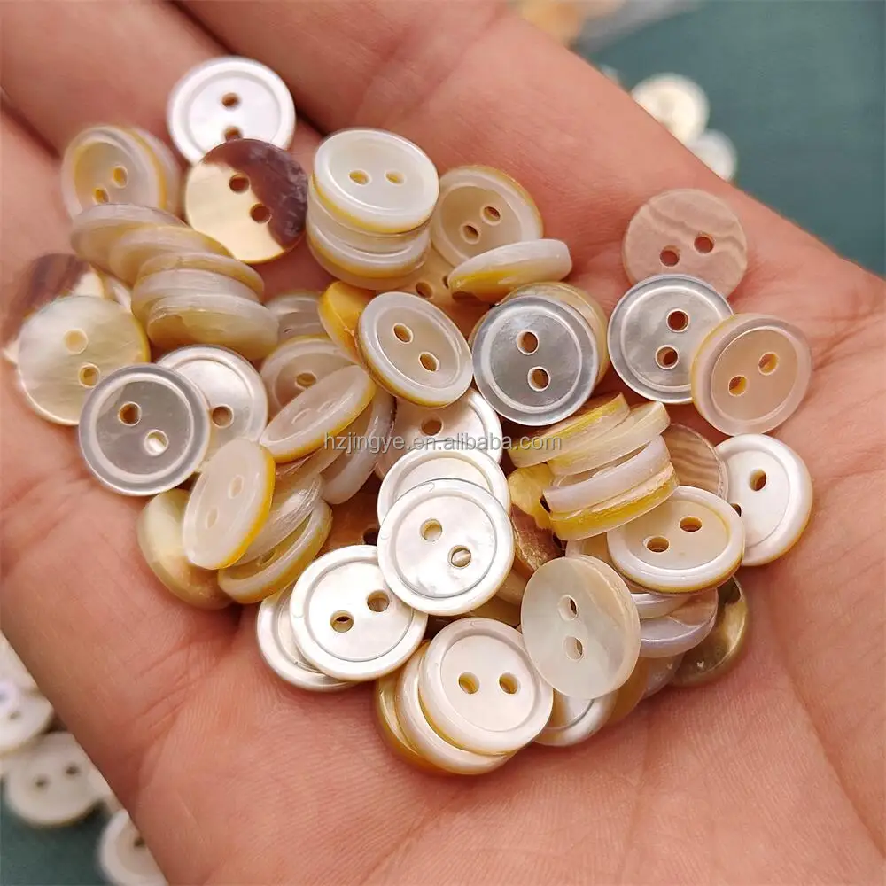18L Two Holes One Side White Mother of Pearl Shell Button with Skin ...